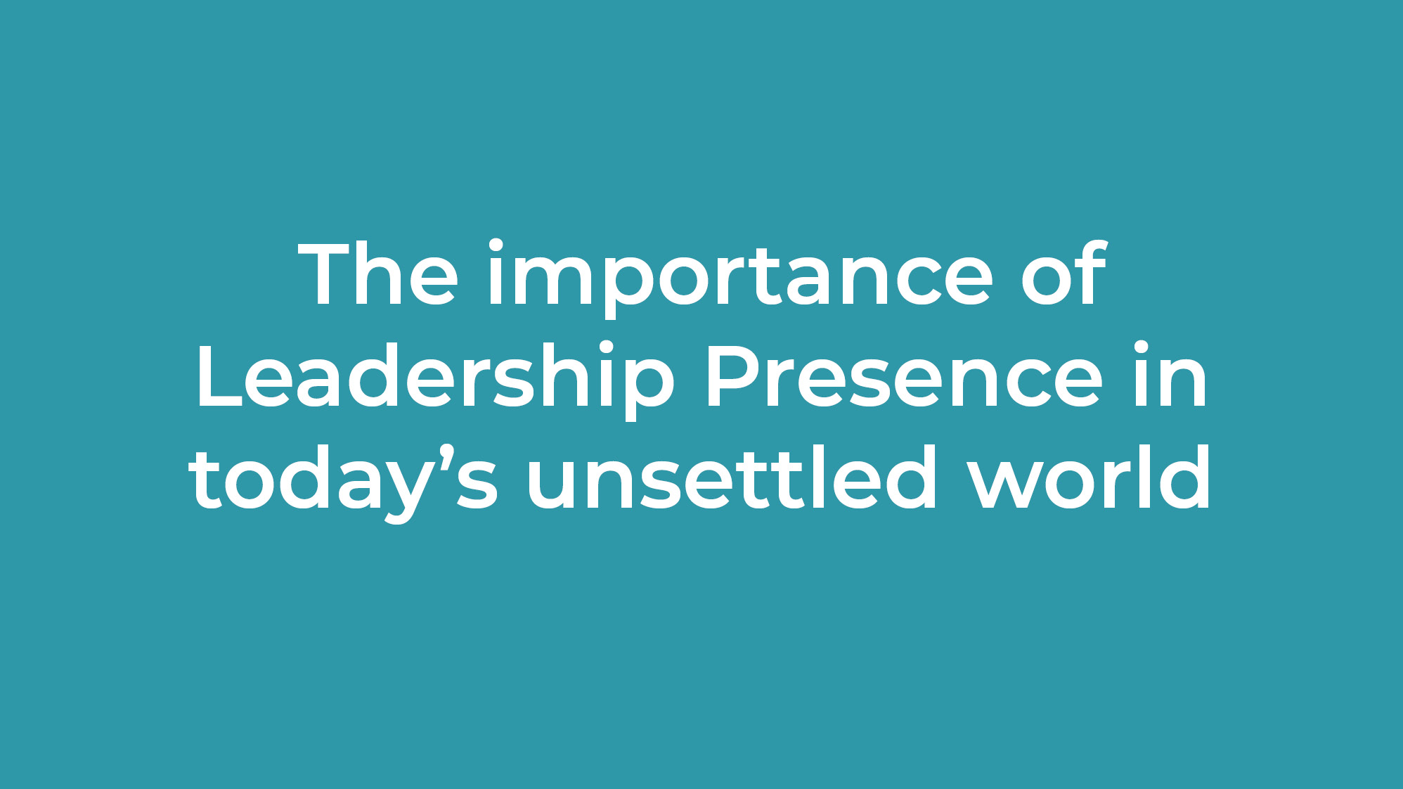 Leadership Presence in today’s world - Olivier Mythodrama